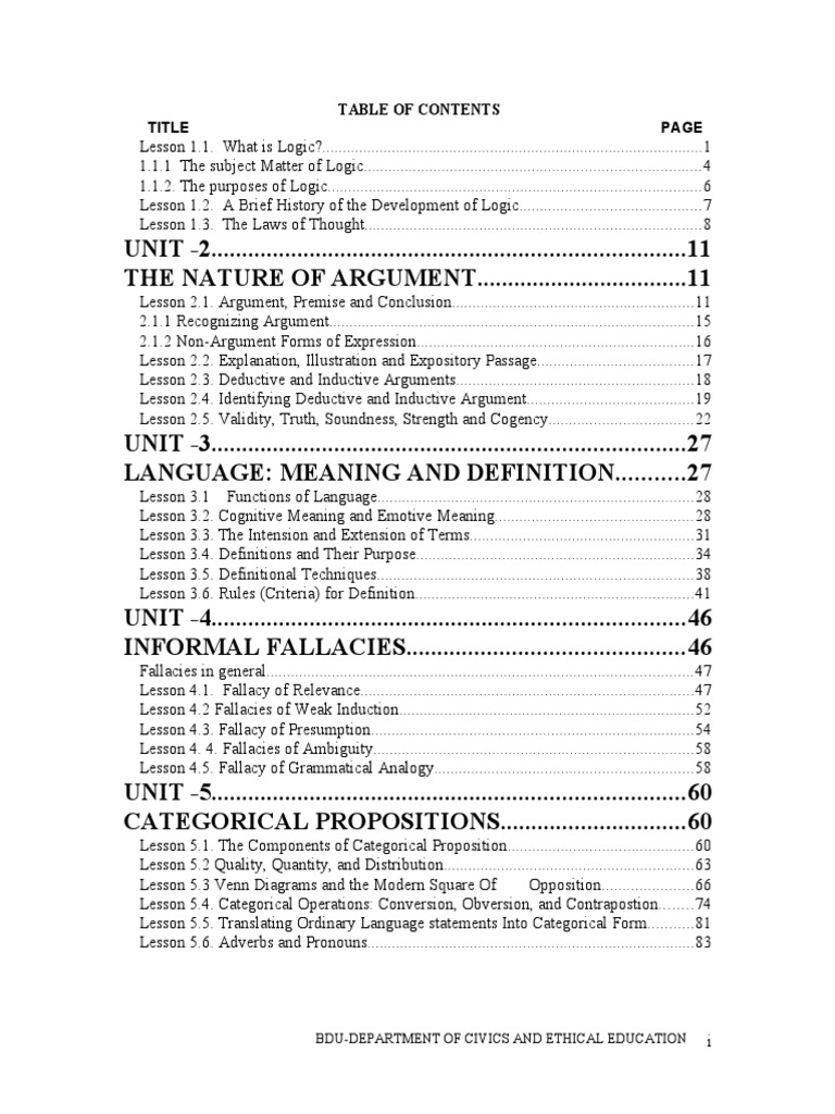 Body Of Logic Module 2 Pdf Argument Logic