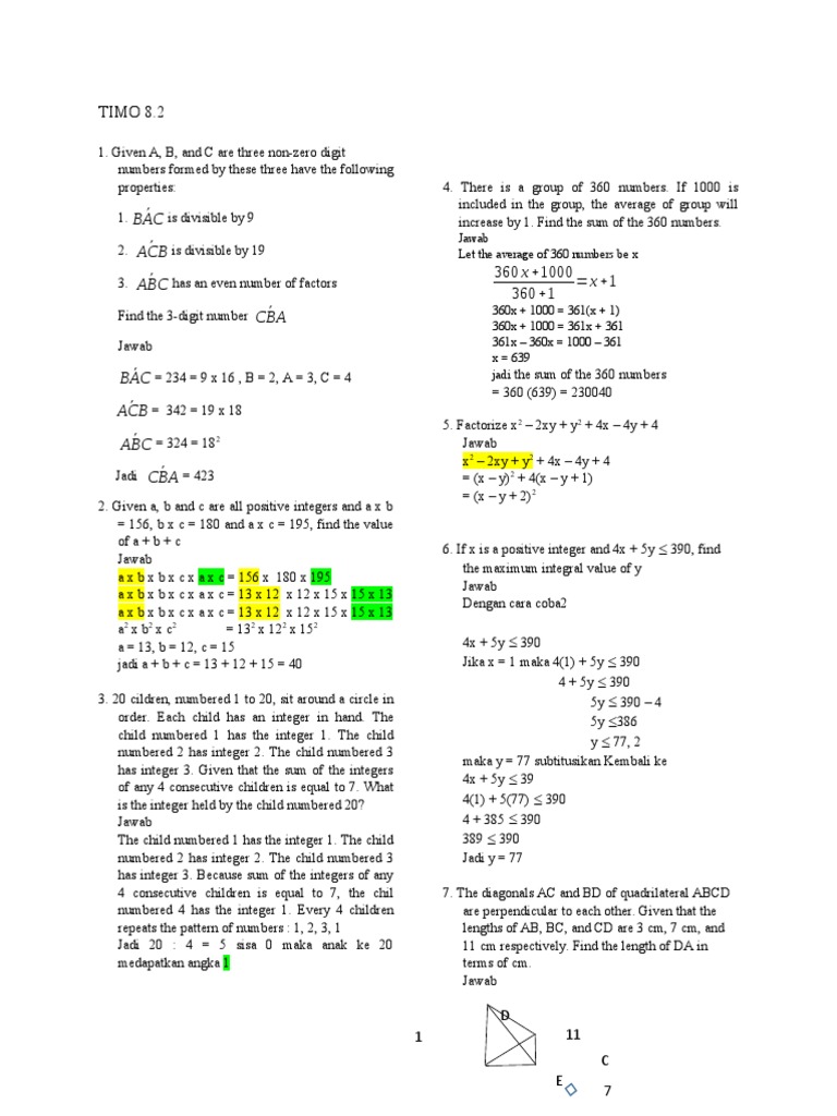 Math Problem Solutions and Explanations | PDF | Numbers | Elementary ...