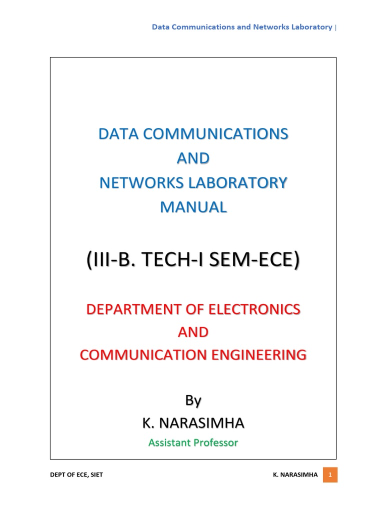 Data Communications and Networks Lab Manual | PDF | Transmission ...