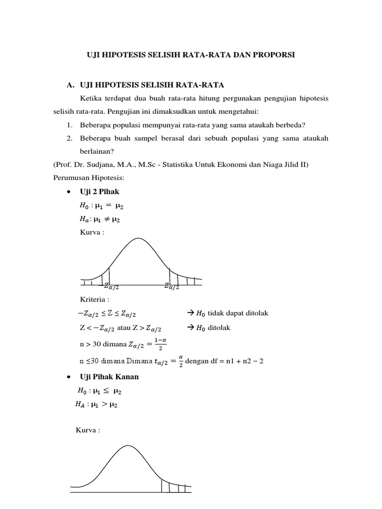 Uji Hipotesis Selisih Rata-Rata | PDF