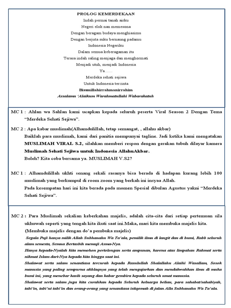 Skrip MC VIral 2 REVISI | PDF