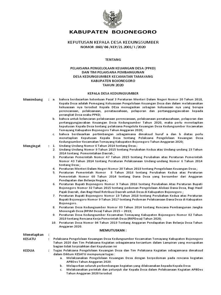 SK PKPKD Dan PPKD 2020 | PDF