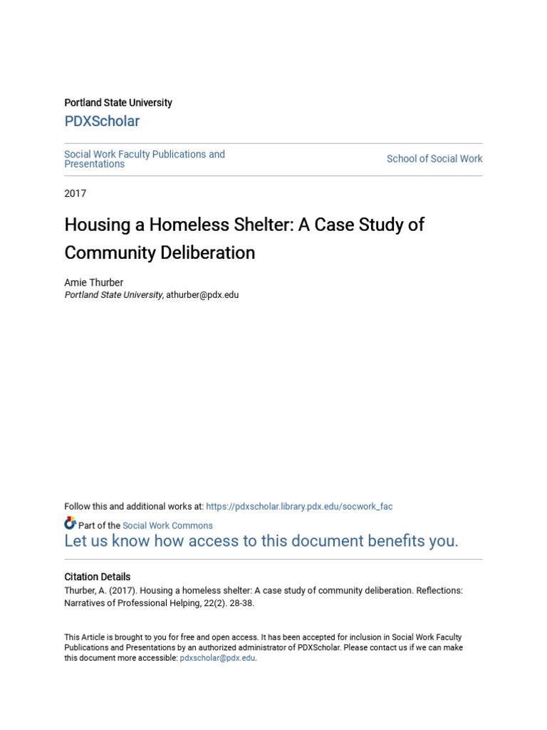 Housing A Homeless Shelter - A Case Study of Community Deliberatio ...