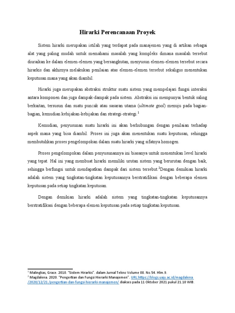 Hirarki dalam Perencanaan Proyek | PDF