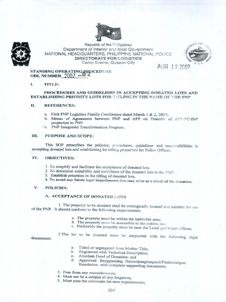 2 SOP 2007-02 Procedures and Guidelines in Accepting Donated Lots and ...