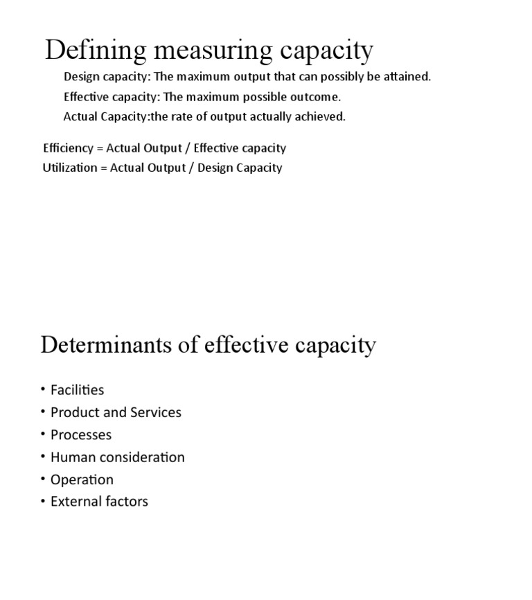 Measuring Capacity and Determinants of Effective Capacity | PDF