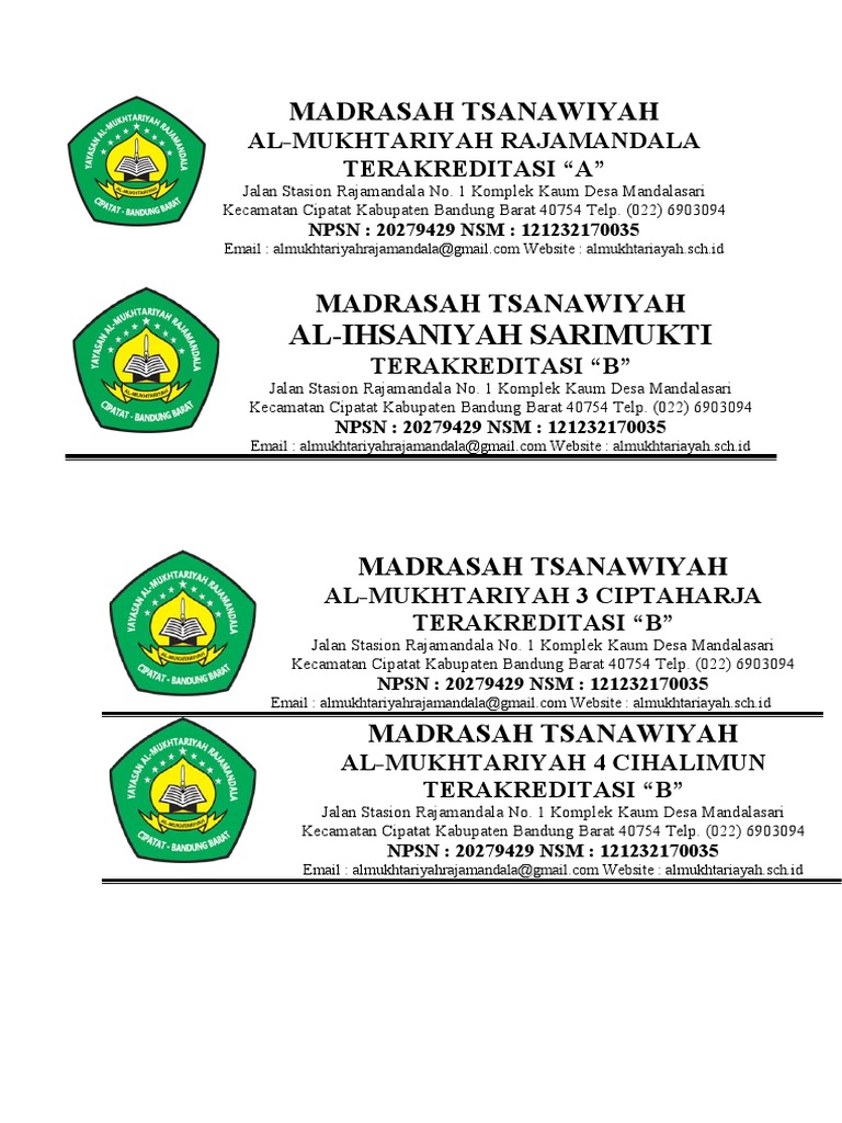 Contoh Kop Surat Madrasah dan Yayasan | PDF