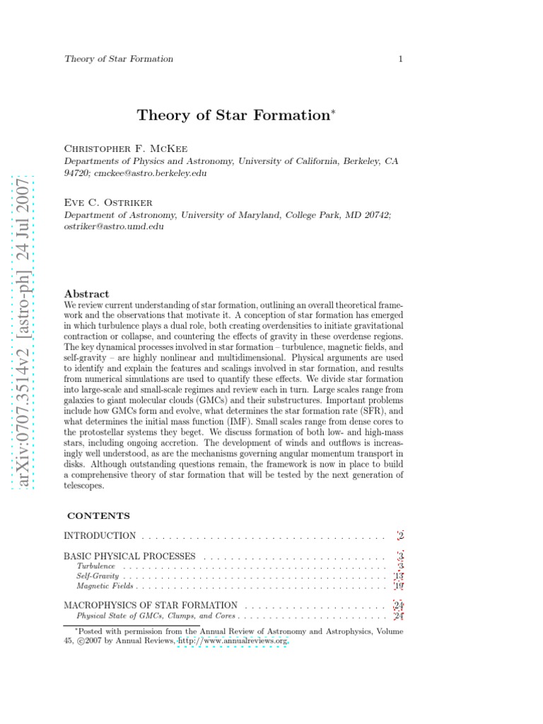 Star Formation Theories PDF | PDF | Star Formation | Stars