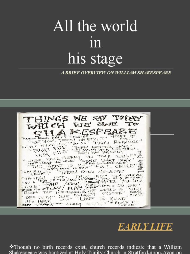 Overview of William Shakespeare's Life | PDF | William Shakespeare