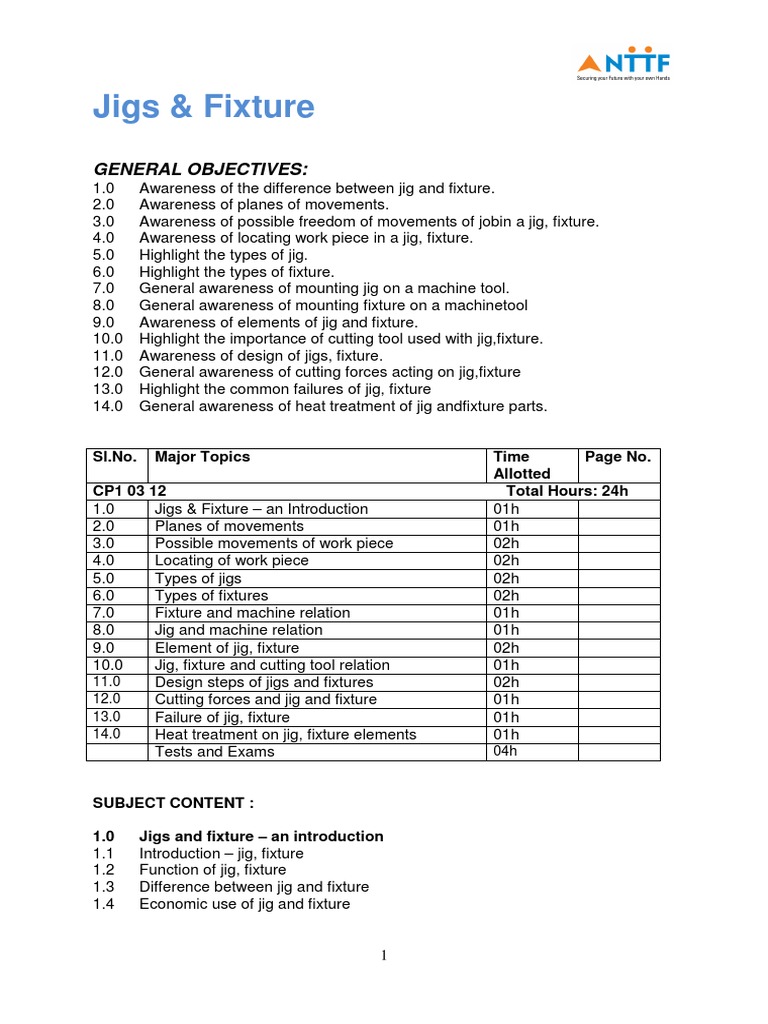 Jigs and Fixture Sem III Final | PDF | Machining | Drilling