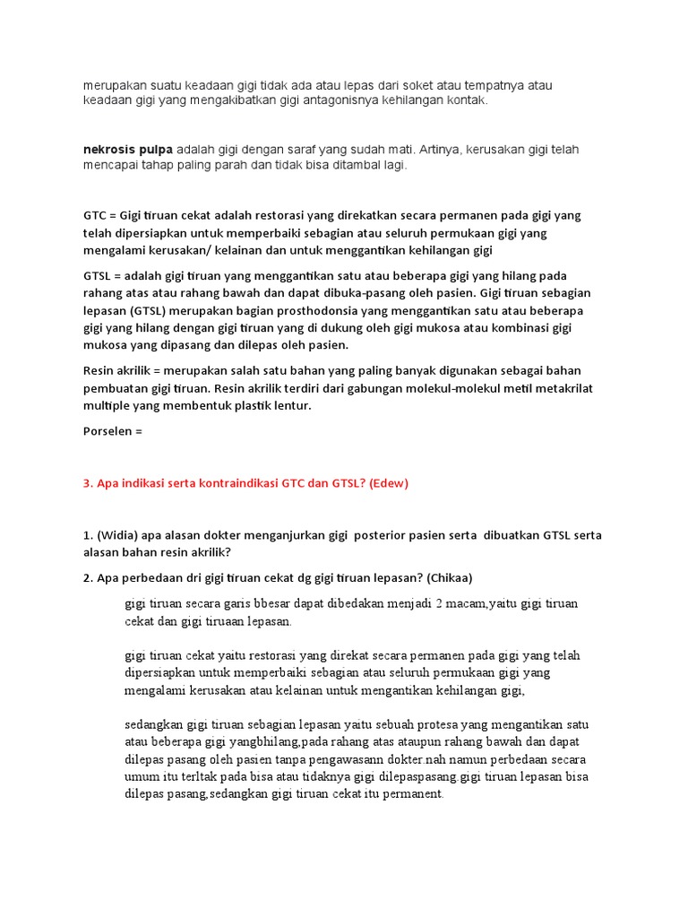 INDISASI DAN KONTRAINDIKASI GTC DAN GTSL | PDF