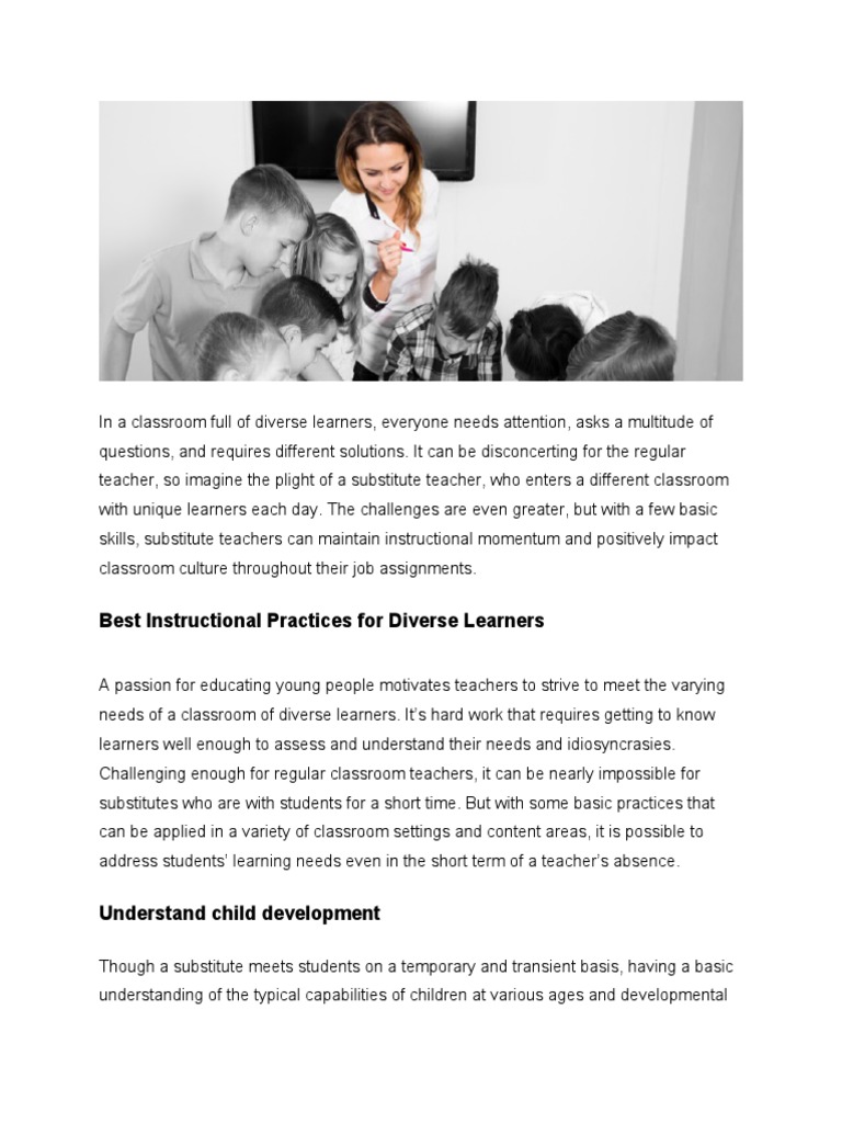 Best Instructional Practices For Diverse Learners | Download Free PDF ...