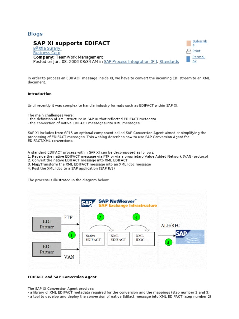 SAP XI Supports EDIFACT | PDF | Electronic Data Interchange | Xml
