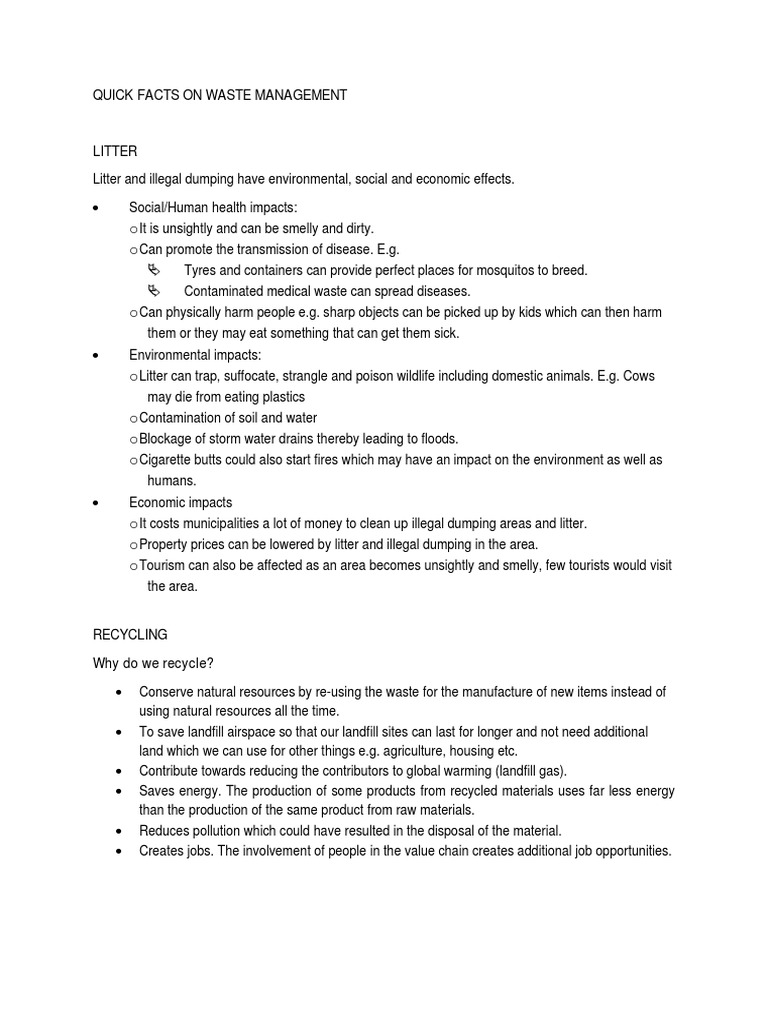 Waste Management and Recycling Insights | PDF | Recycling | Waste