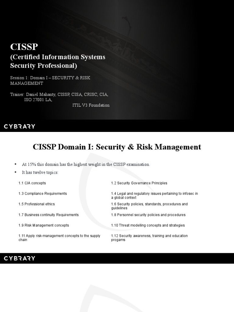 Cissp: (Certified Information Systems Security Professional) | PDF | Information Security ...