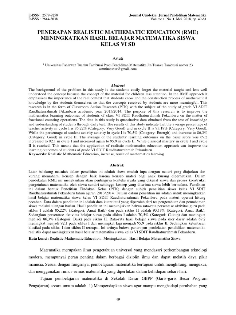 Realistic Mathematics Education | PDF | Science | Observation