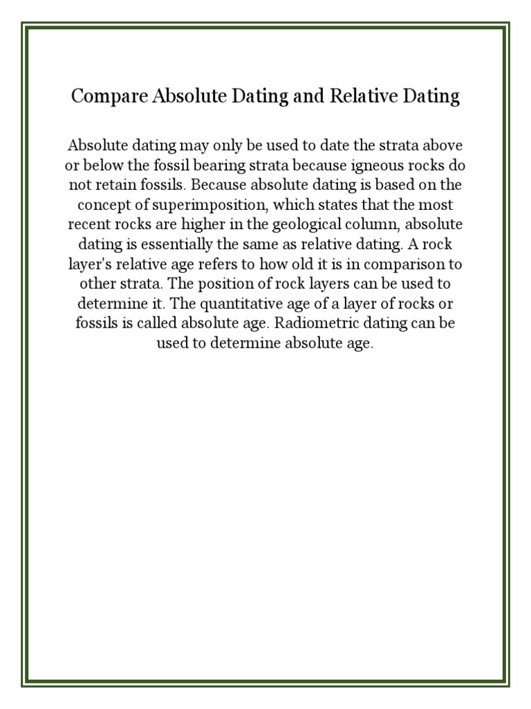 Absolute vs Relative Dating Explained | PDF | Social Science