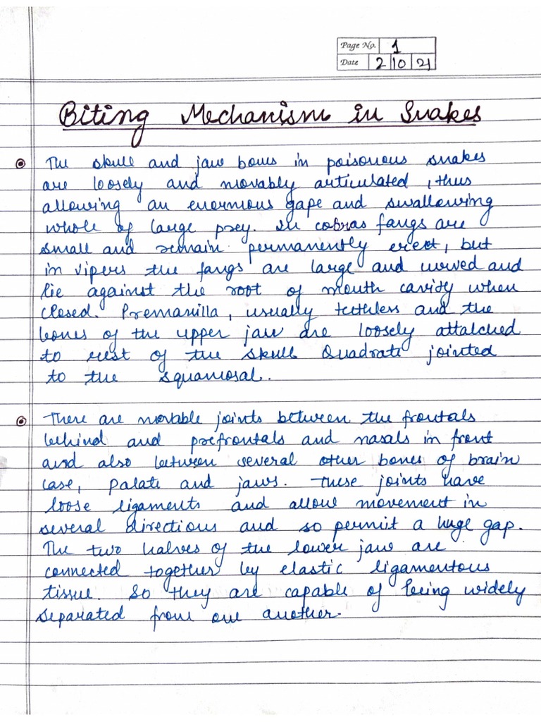 Biting Mechanism in Snakes | PDF