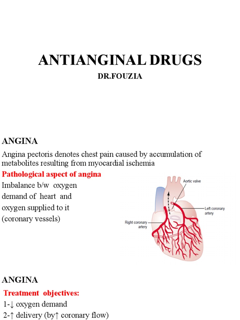 Antianginal Drugs and Angina Management | PDF | Ischemia | Heart