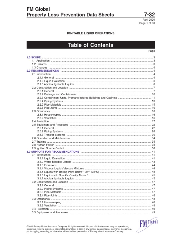 FM Global Property Loss Prevention Data Sheets: Ignitable Liquid ...