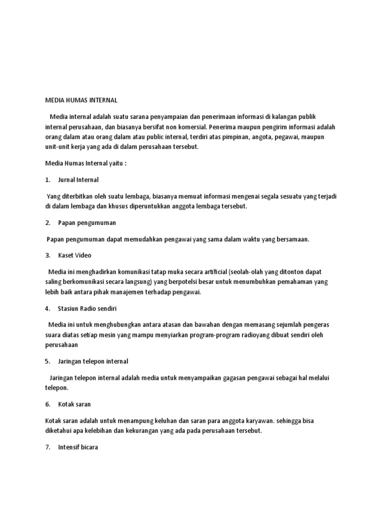 Media Humas Eks&Inter | PDF