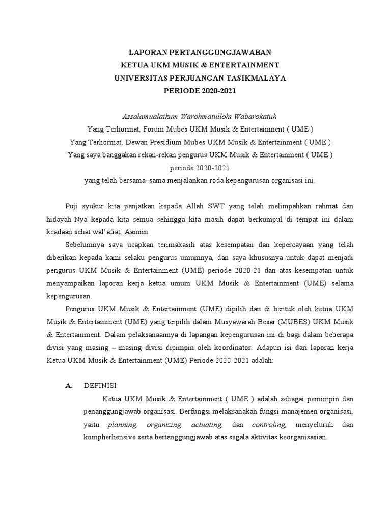 LPJ Ketua Umum | PDF