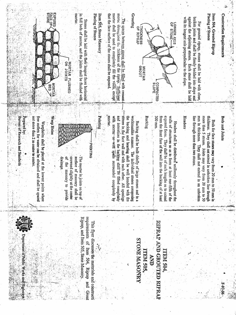 DPWH Item 504 - 505 Requirements | PDF