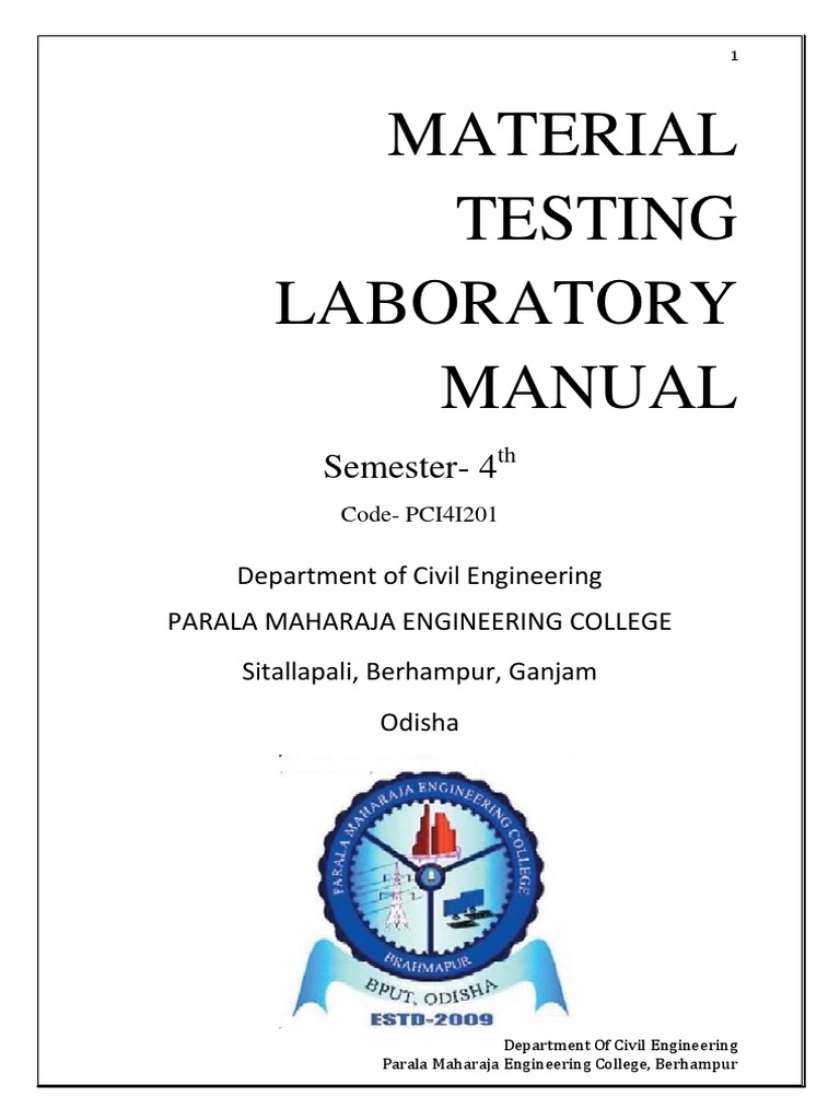 Material Testing Lab Manual | PDF | Brick | Cement