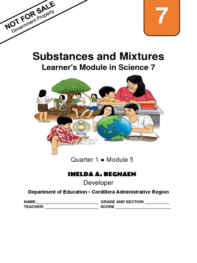 Substances and Mixtures: Learner's Module in Science 7 | PDF | Mixture ...