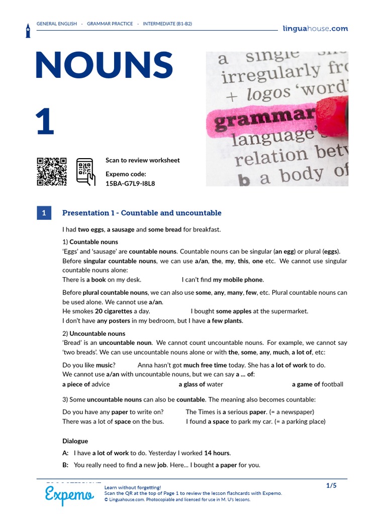 Nouns 1 British English Teacher Ver2 | PDF | Noun | Plural