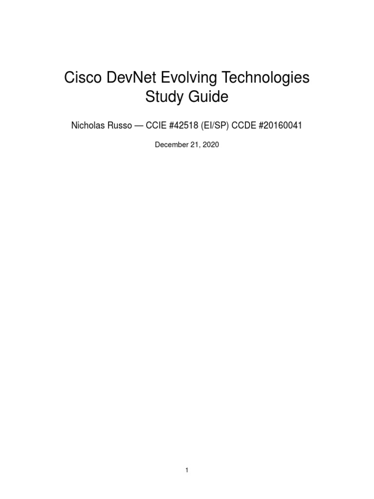 Cisco DevNet Evolving Technologies | PDF | Cloud Computing | Virtual ...
