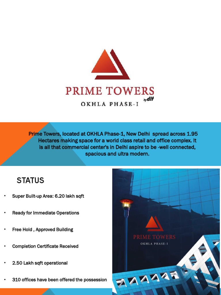 Prime Towers: Modern Office & Retail Space | PDF | New Delhi
