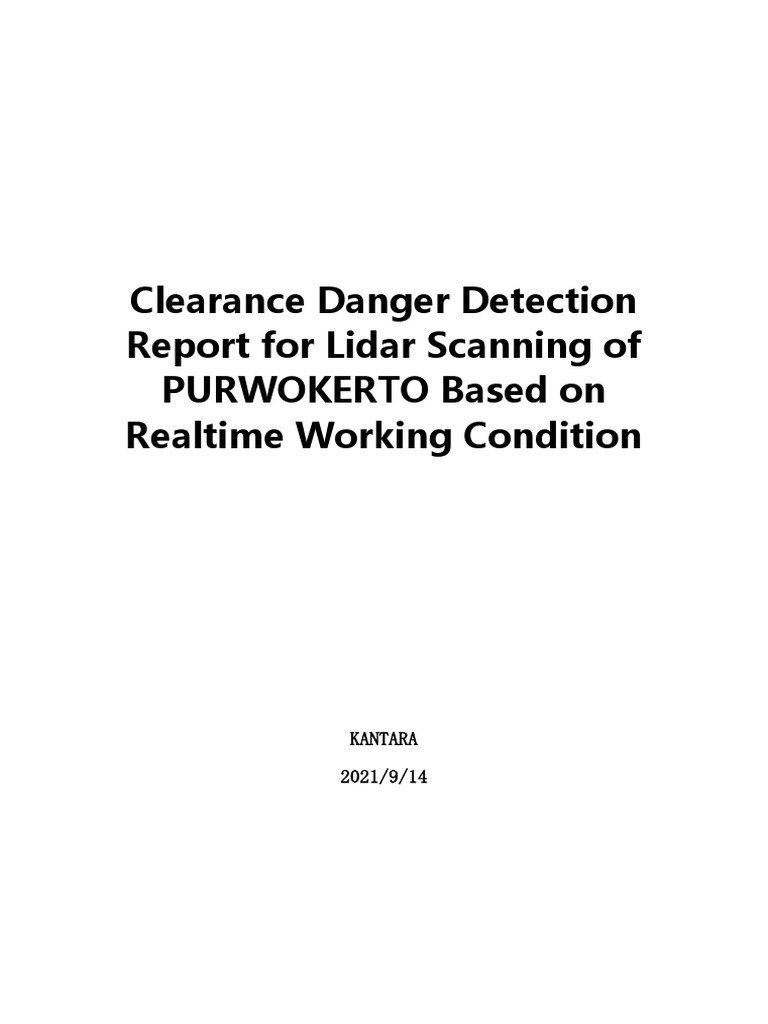 Clearance Danger Detection Report For Lidar Scanning Safety Distance of ...