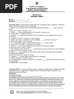 Diagnostic Test in English 9 | PDF | Adjective | Adverb