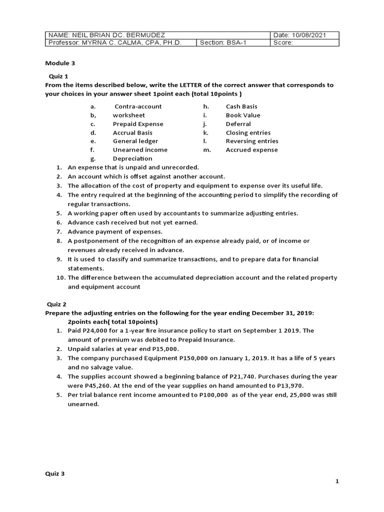 Module 3 | PDF | Expense | Debits And Credits