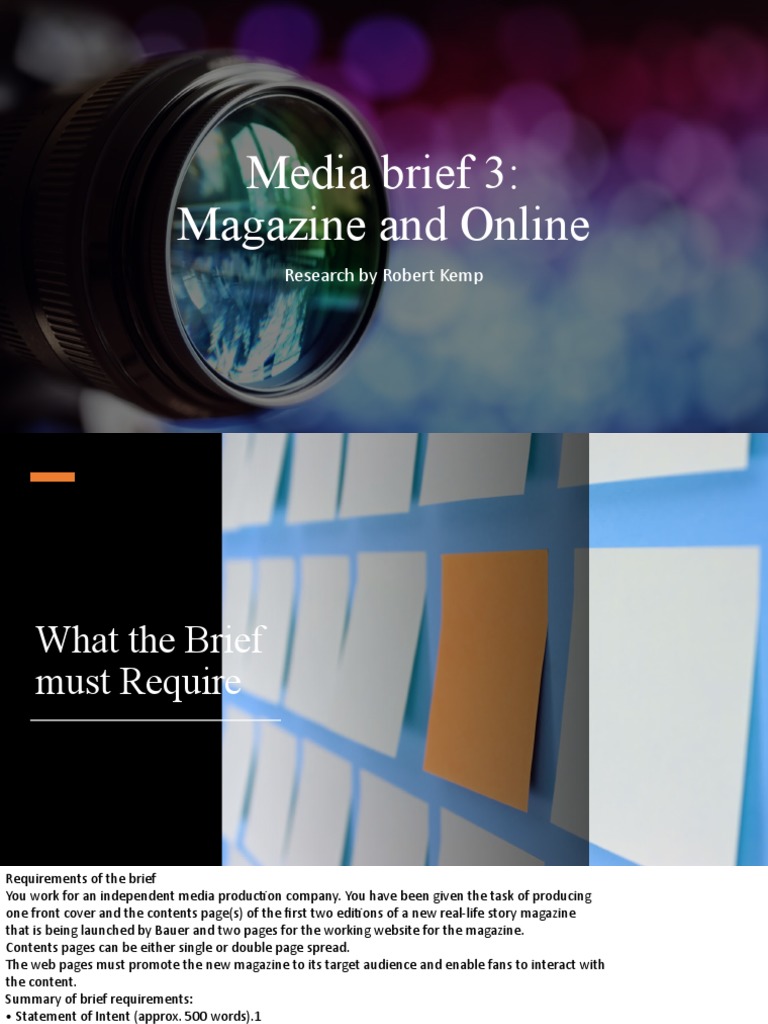 Media Brief 3 Magazine Research | PDF | Websites | Magazines