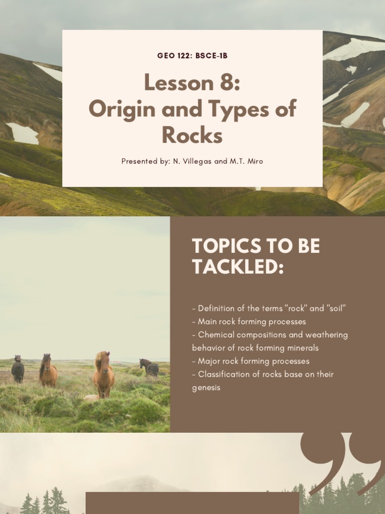 Geology - Lesson 8 - Origin and Types of Rocks | PDF | Rock (Geology ...
