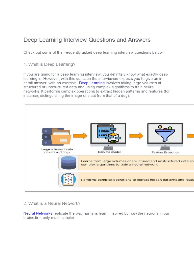 Deep Learning Interview Questions and Answers | PDF | Artificial Neural Network | Deep Learning