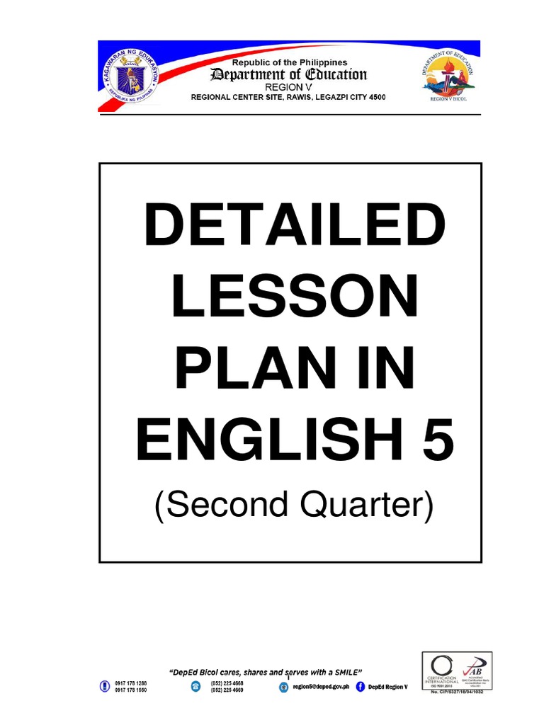 Detailed Lesson Plan in English 5: (Second Quarter) | PDF | Sweet ...