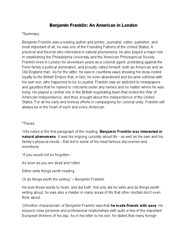 Benjamin Franklin | PDF | Benjamin Franklin