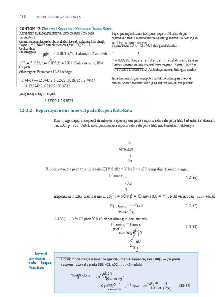 Regresi Linier Ganda & CI | PDF