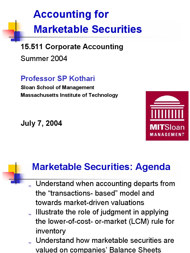 Accounting For Marketable Securities | PDF | Mark To Market Accounting ...