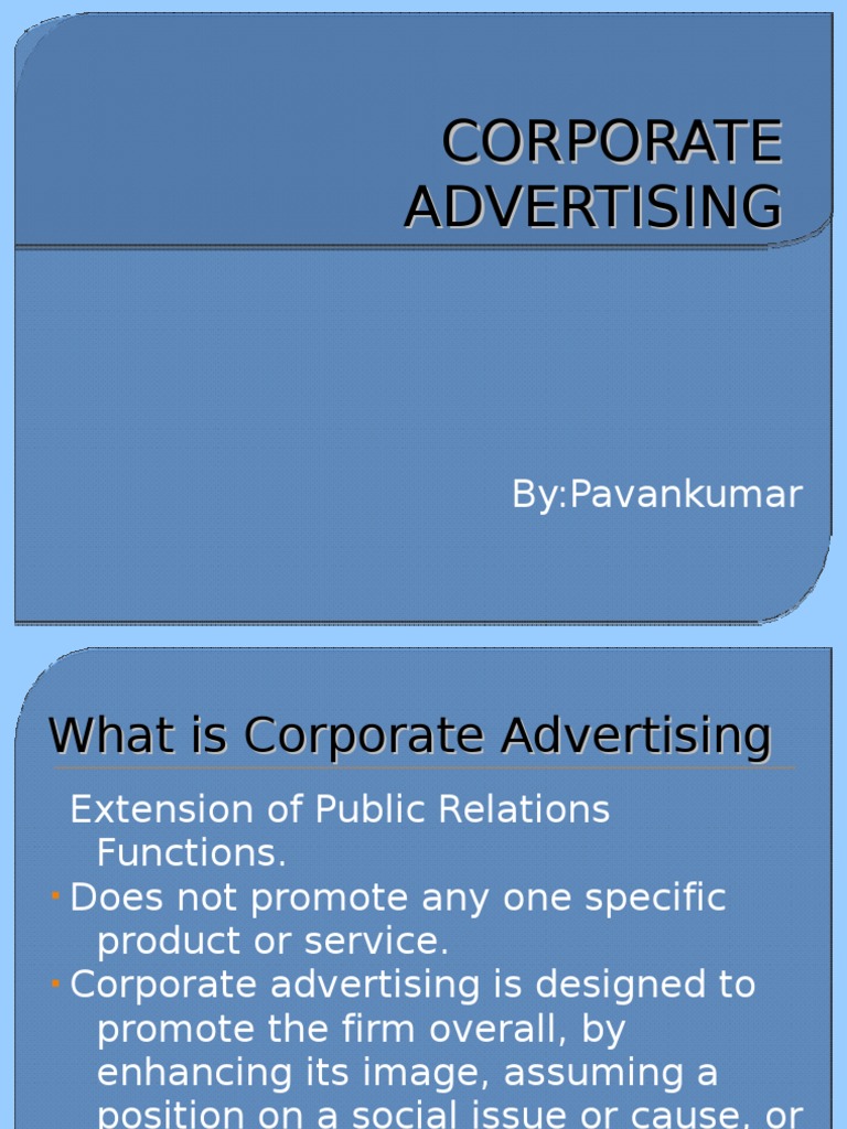 Understanding Corporate Advertising | PDF