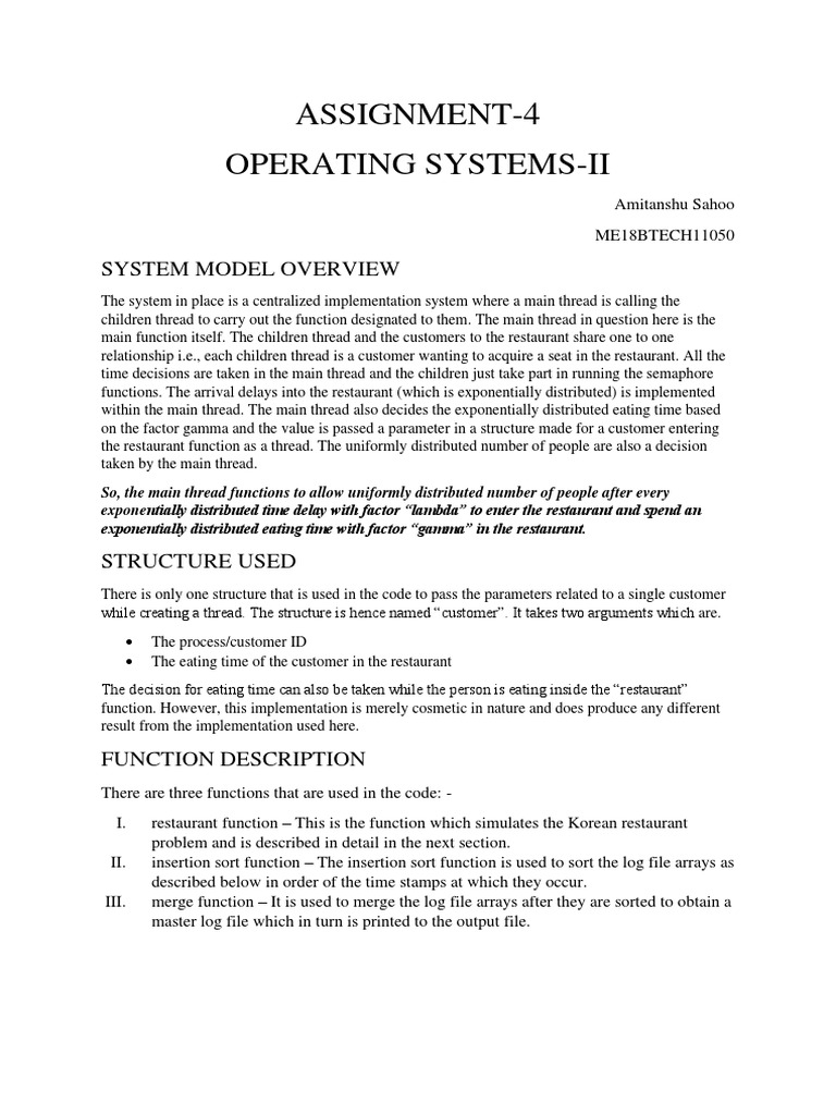 Assignment-4 Operating Systems-Ii: System Model Overview | PDF ...