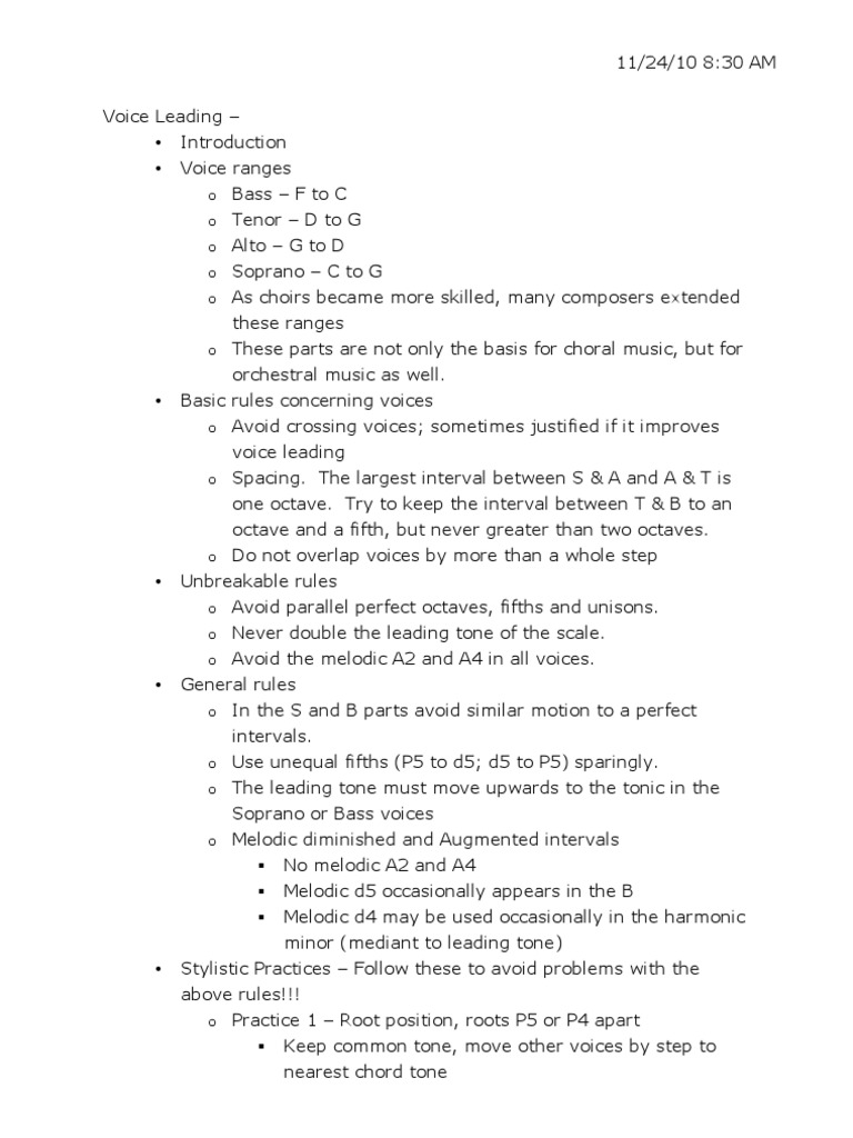 Voice Leading for Musicians | PDF | Interval (Music) | Elements Of Music