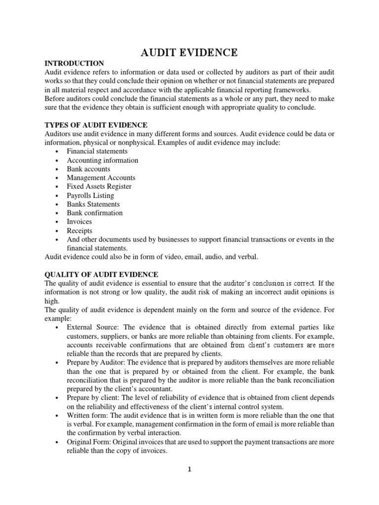 Audit Evidence and Audit Procedure | PDF | Financial Audit | Audit