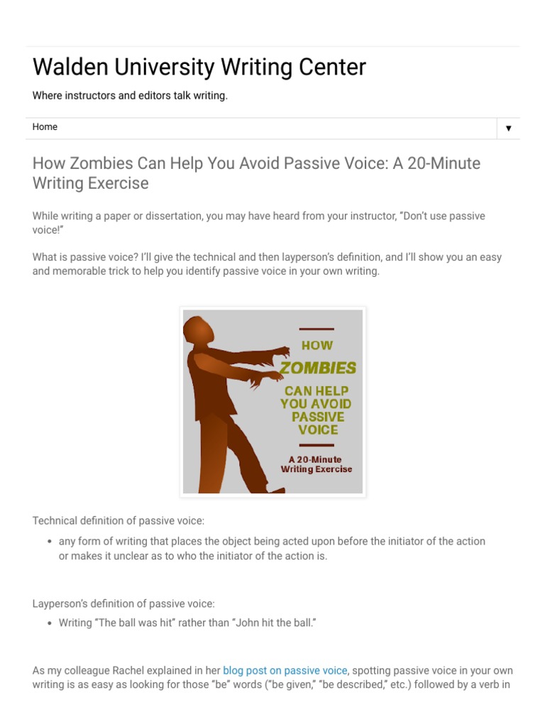 How to Identify and Convert Passive Voice in Your Writing Using Zombies ...