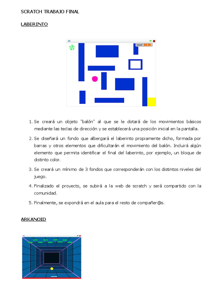 Scratch Trabajo Final: Laberinto | PDF | Scratch (lenguaje de programación) | Color