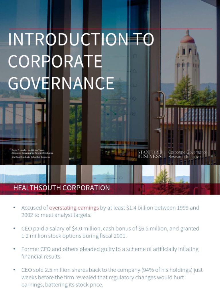 Chapter 1 Introduction Corporate Governance | PDF | Corporate ...