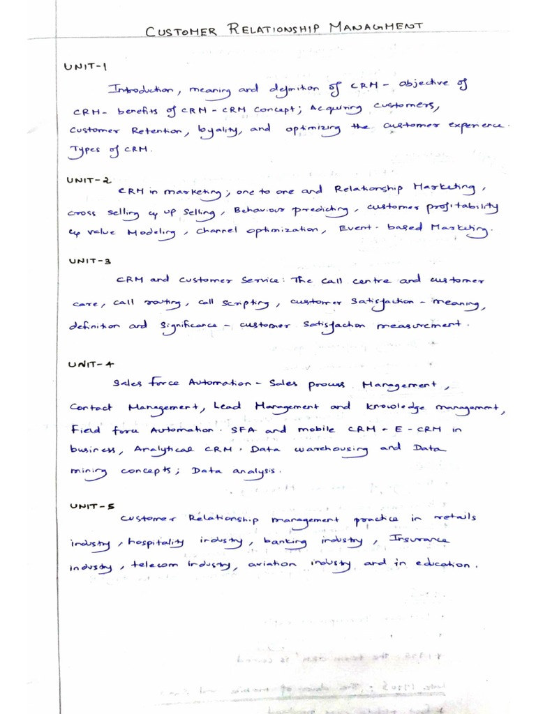 CRM Notes | PDF